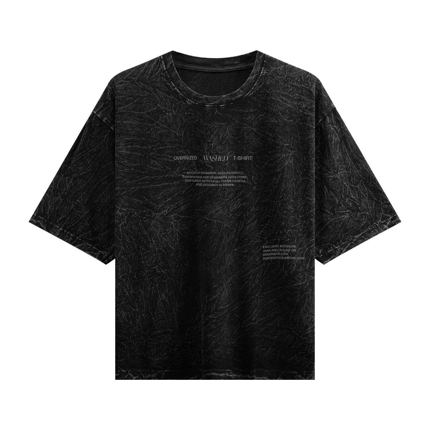Free Oversized Washed T-Shirt Mockup BLACK 01 – DEKGRAFIS